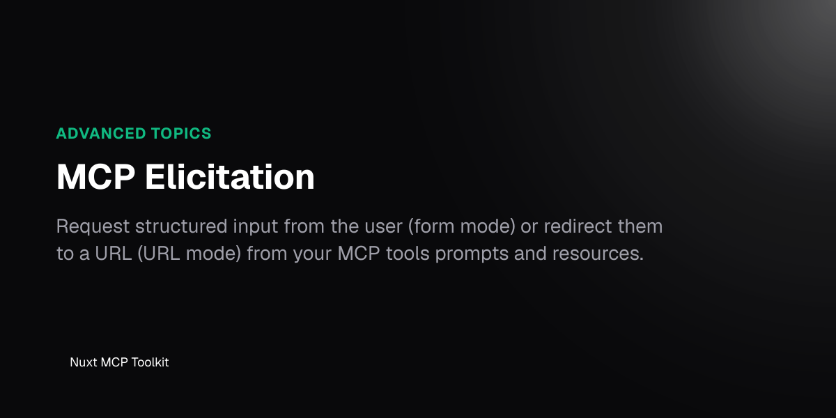MCP Elicitation - Nuxt MCP Toolkit